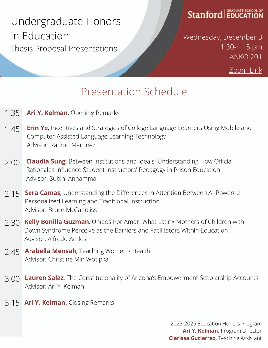 Undergraduate Honors Thesis Proposal Presentation